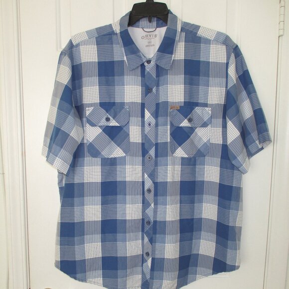 Orvis | Shirts | Orvis Mens Ss Blue Twin Pocket Casual Shirt Nwot Size ...